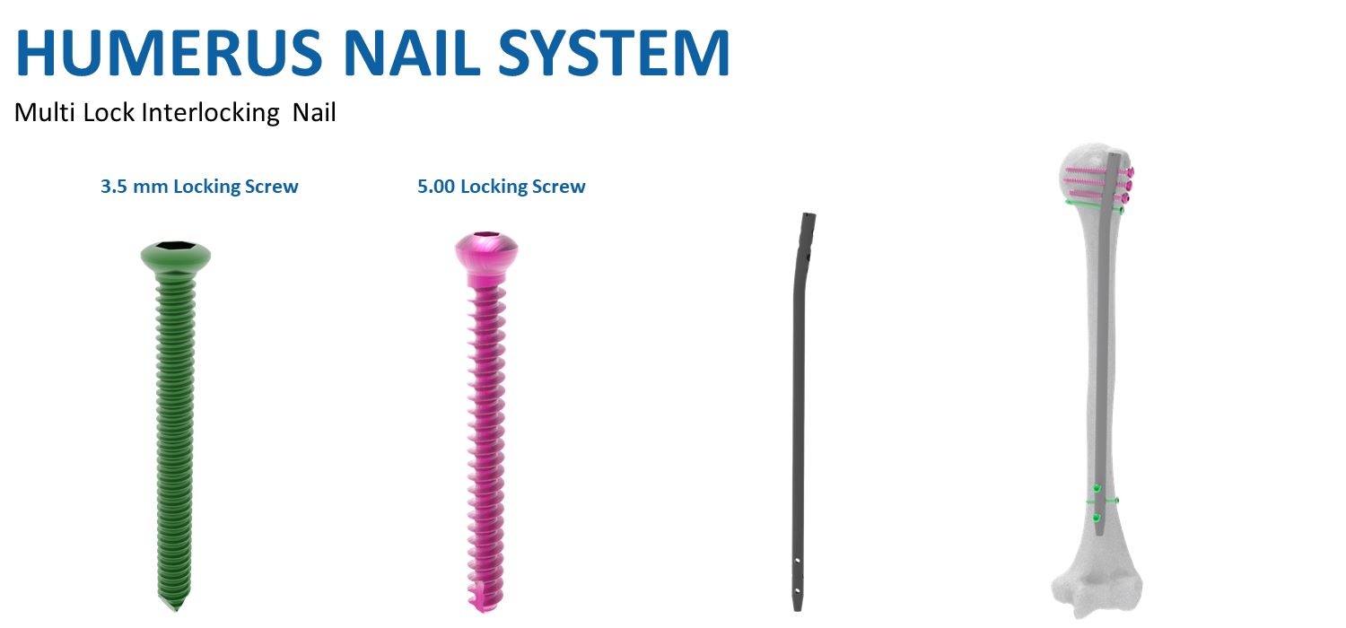 Humerus Nail Multi lock Interlocking Nail